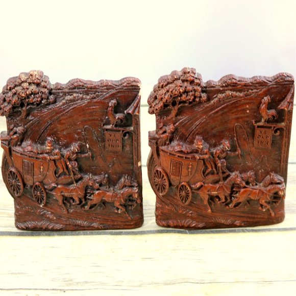 Unknown | Office | Western Horse Bookends Syroco Wood Rooster | Poshmark